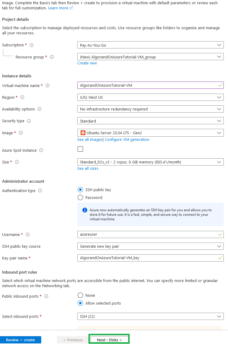 Create A Node On Azure And Sign Transactions With Azure Key Vault And Python Algorand Developer